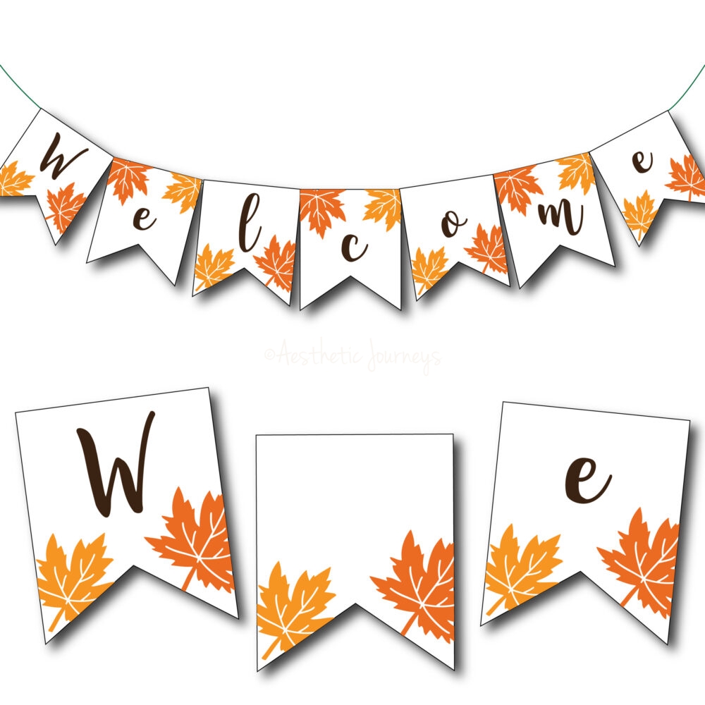 Printable Welcome Fall Banner - Aesthetic Journeys Designs