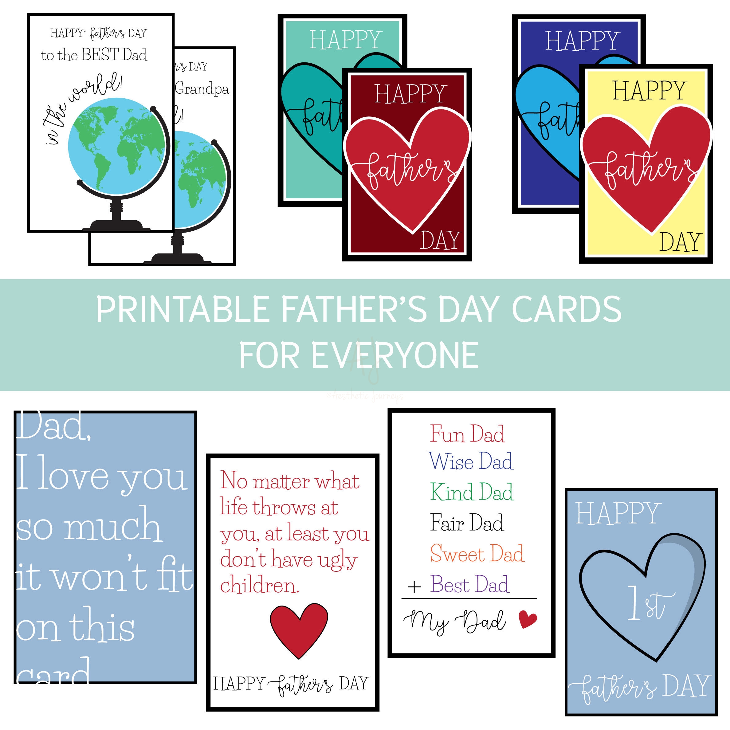 Printable Father’s Day Cards - Aesthetic Journeys Designs